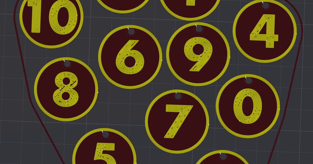 Number key chains by mxp | Download free STL model | Printables.com