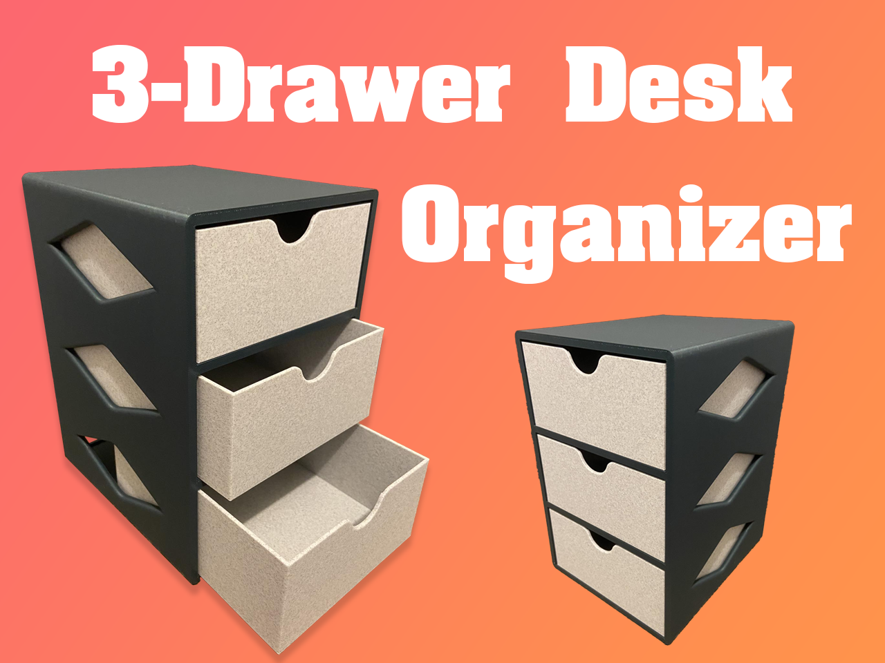 3-Drawer Desk Organizer by Gecko3D | Download free STL model ...