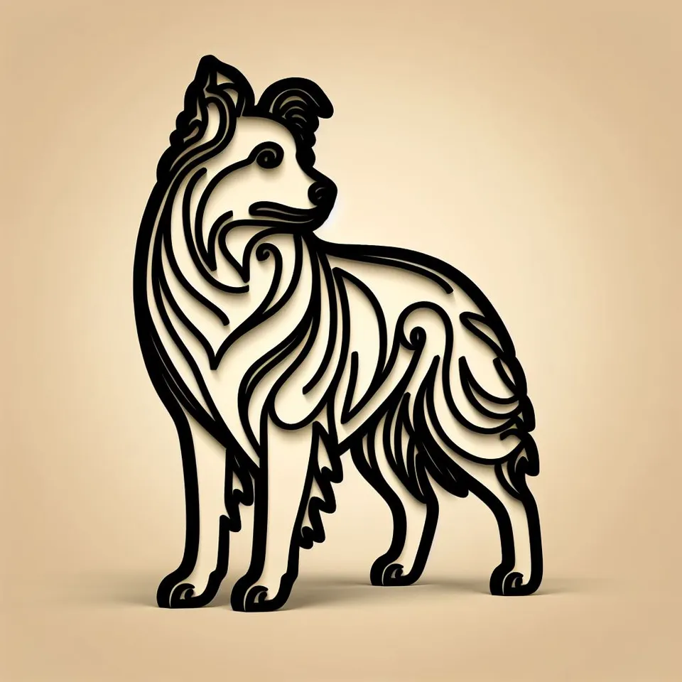 Border Collie 2D Wall Art by morpheys666 | Download free STL model ...