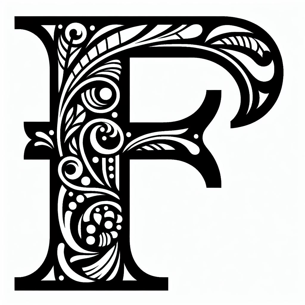 Frottage creation: letter F (version 4) by Nina Máčová | Download free ...