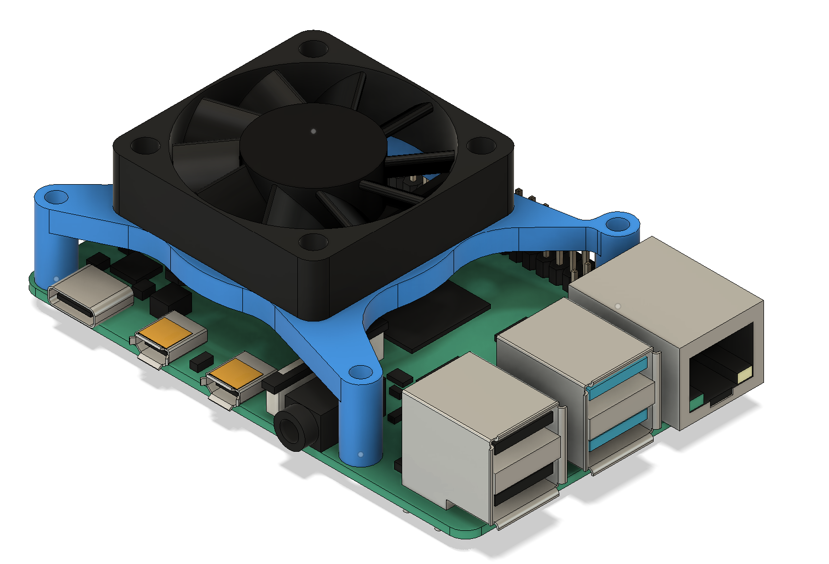 Raspberry Pi fan holder for M3 brass insert by Ferfi | Download free ...