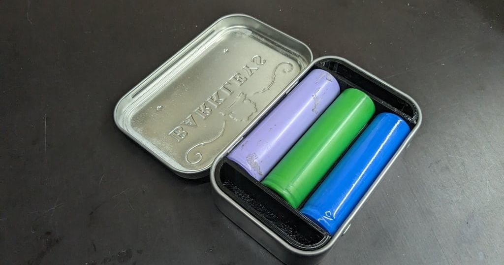 Tin Box Insert for 18650 Batteries by Naanari Design | Download free ...