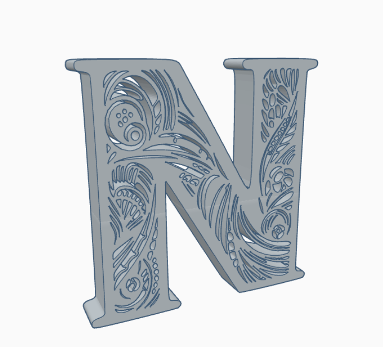 standing initial: letter N by Nina Máčová | Download free STL model ...