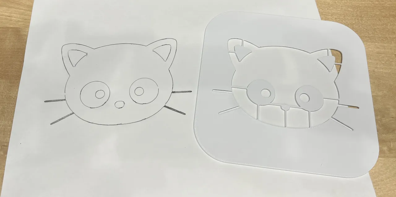 Chococat Drawing Stencil by Jason M. | Download free STL model ...