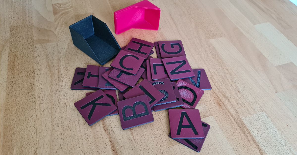 Letter cards for children with case by grosdode | Download free STL ...