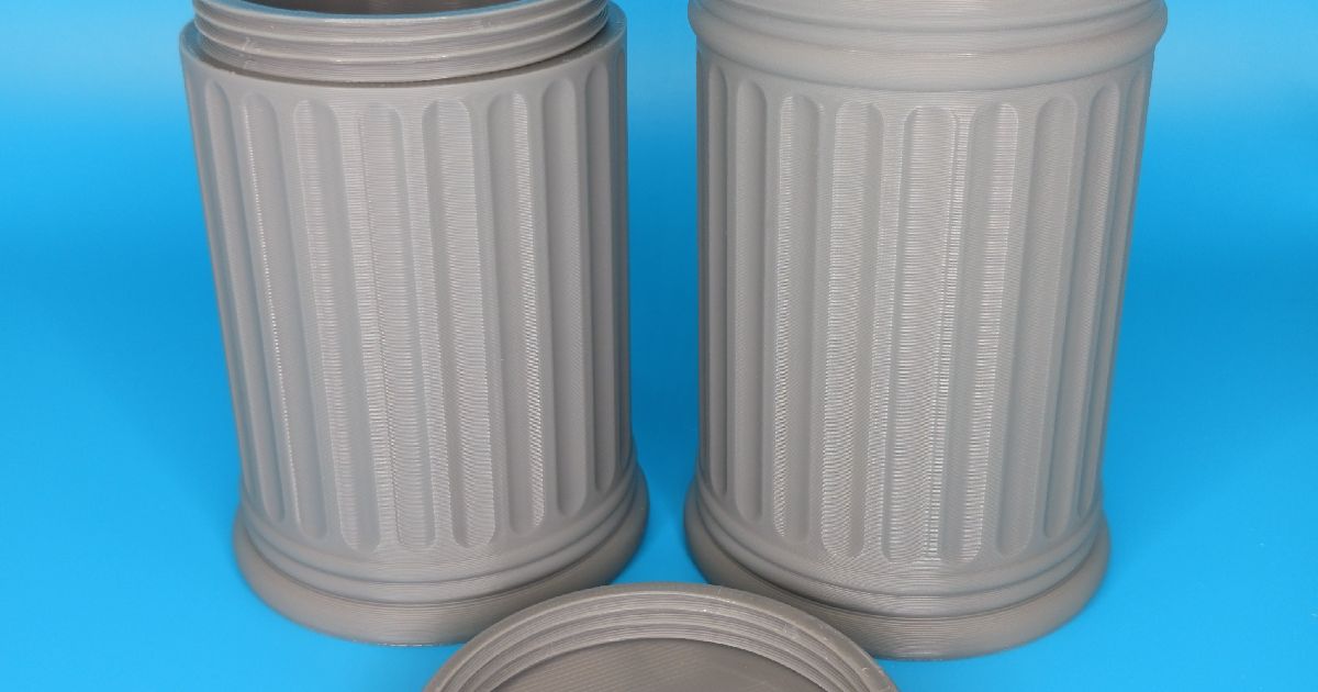 Small Fluted Column Containers (2 sizes) by Crunch 3D | Download free ...