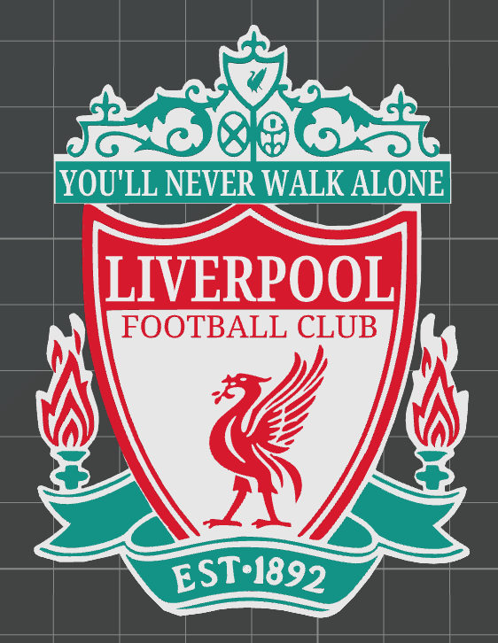 Multicolor Liverpool FC logo by Small_Noob | Download free STL model ...