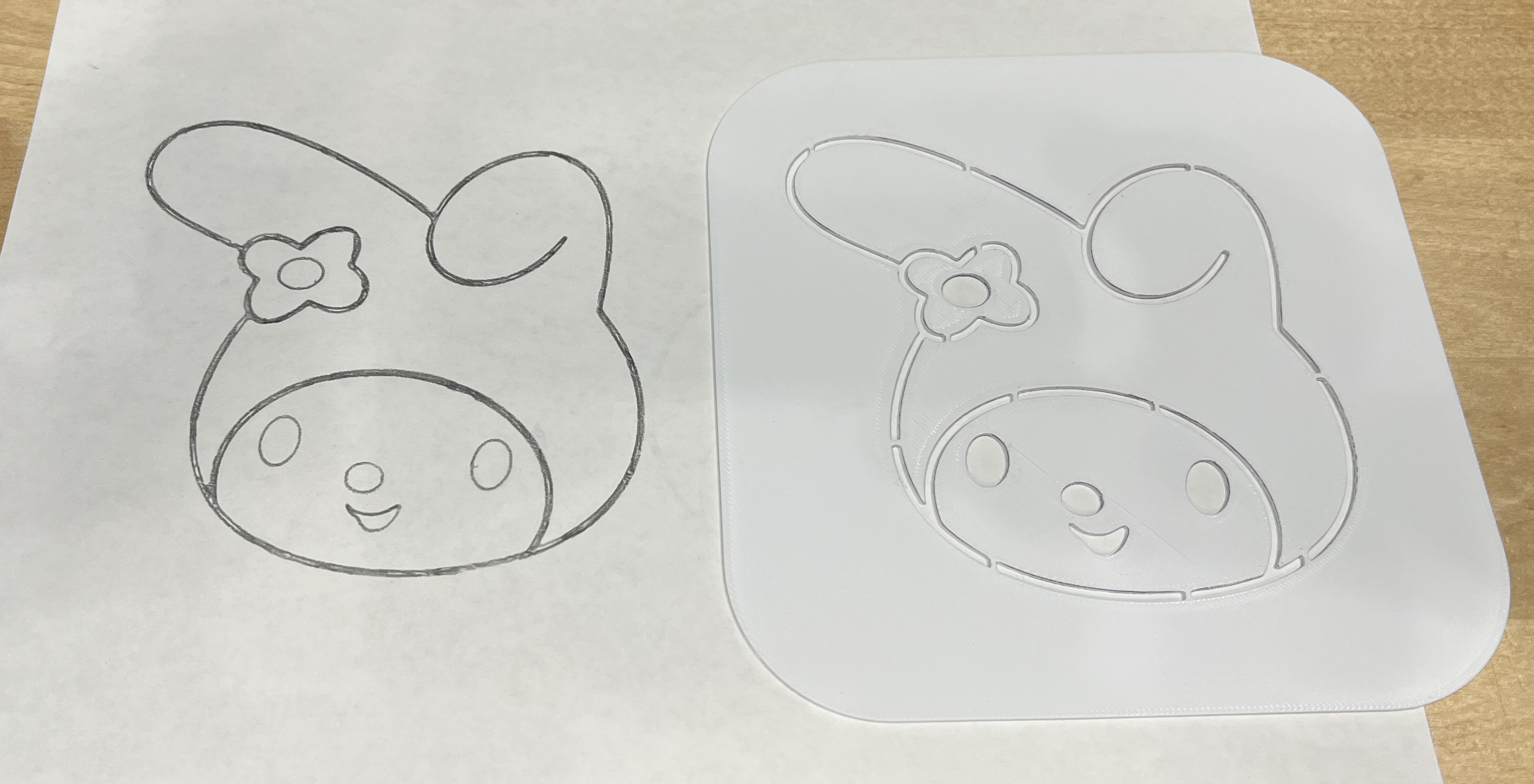 My Melody Drawing Stencil by Jason M. | Download free STL model ...