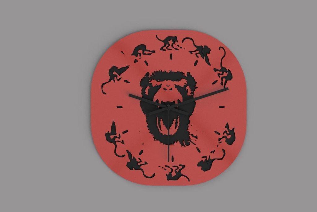 Wall Clock "12 Monkeys" - Orologio da muro "esercito delle 12 scimmie ...
