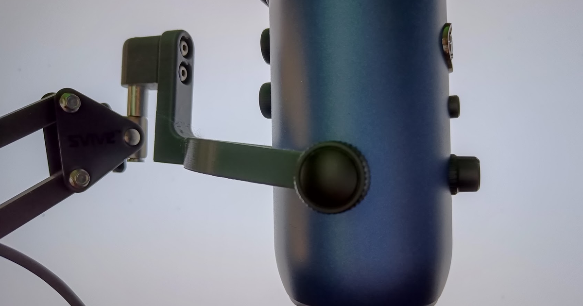 Blue Yeti 3/8 thread (mic arm) mount by IonNight | Download free STL ...