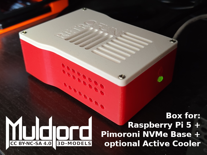 Raspberry Pi 5 NVMe case (with Pimoroni NVMe Base board) by Muldjord ...