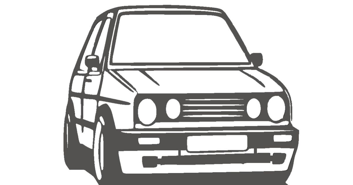 Wall art Vw golf 2 by ILYAANS | Download free STL model | Printables.com