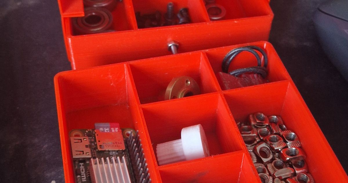 Three drawer storage box for components by Djinns | Download free STL ...
