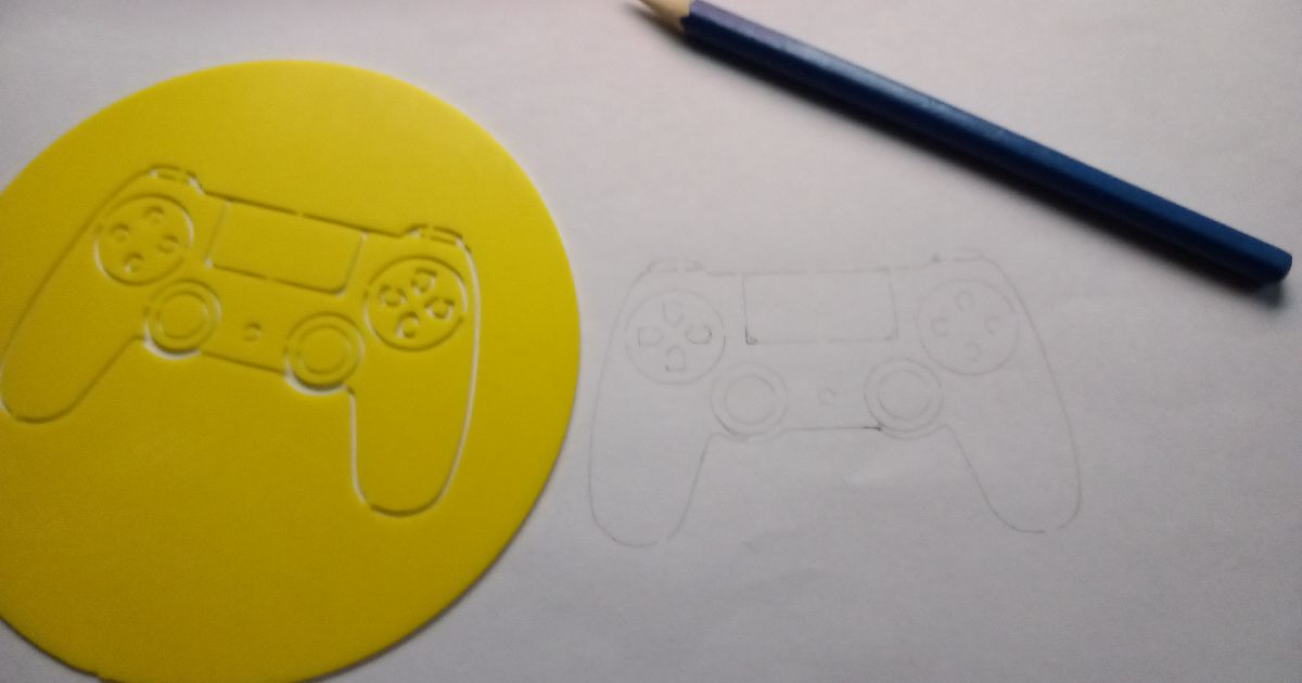 Tracing template for a ps controler by Martinas | Download free STL ...