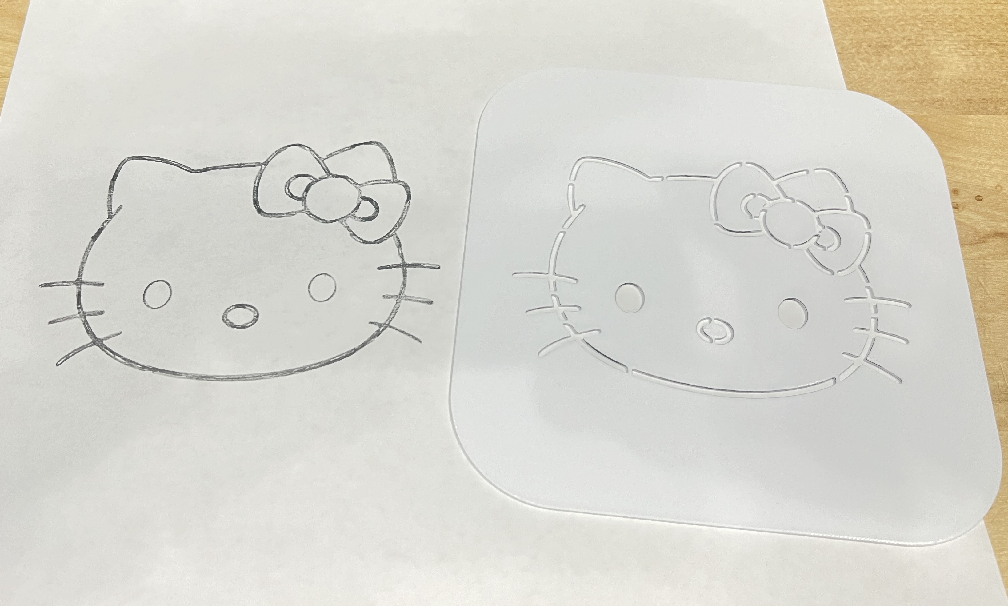 Hello Kitty Drawing Stencil by Jason M. | Download free STL model ...