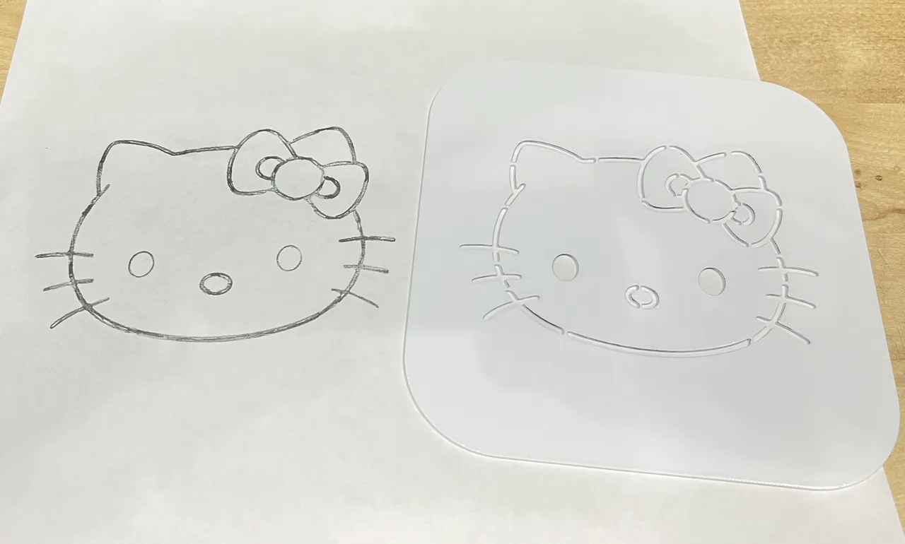 Hello Kitty Drawing Stencil by Jason M. | Download free STL model ...