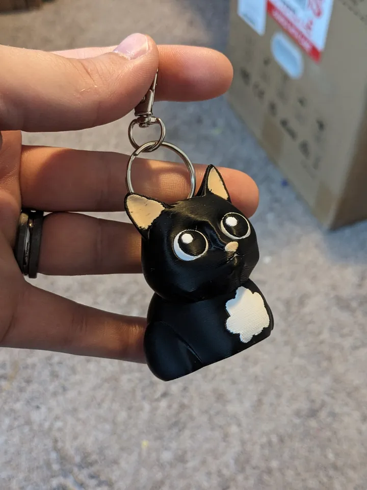 Cat Keychain by Bearded Printer | Download free STL model | Printables.com