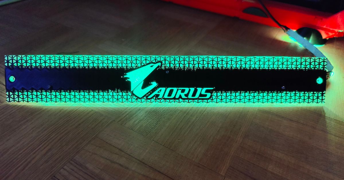 Gigabyte Aorus logo plate led strip mount by Spegelius | Download free ...