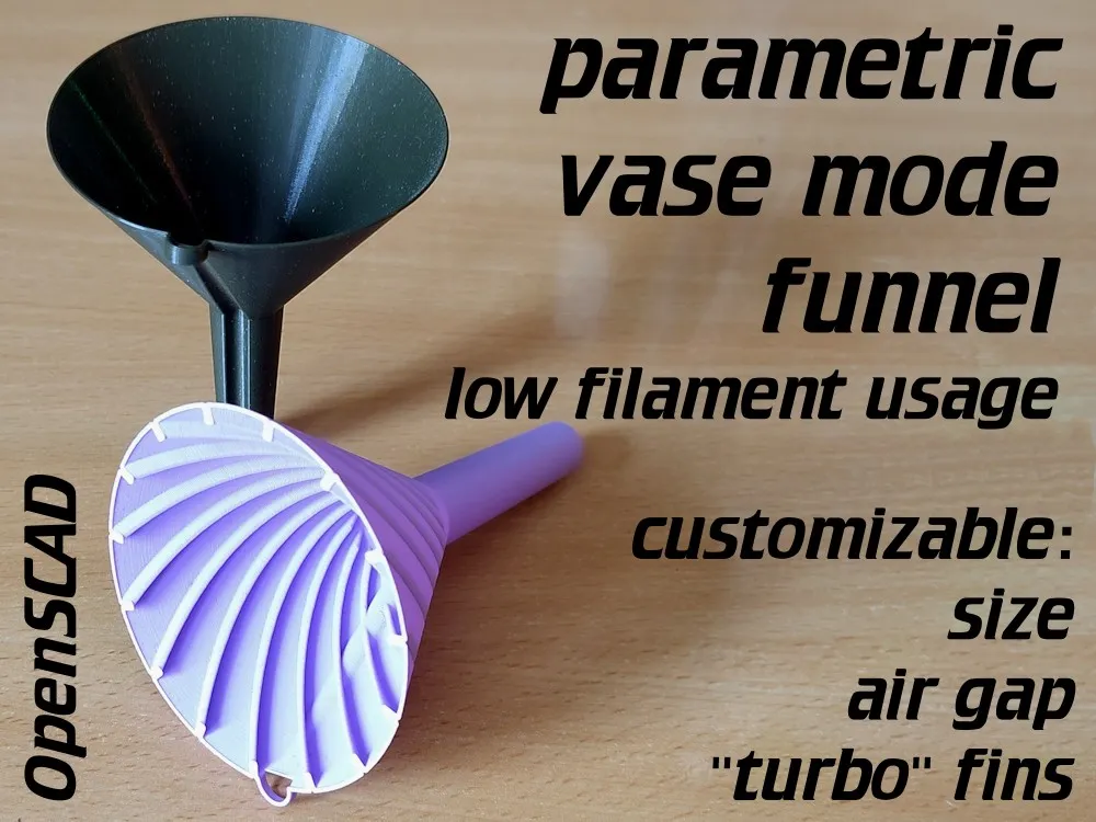 parametric vase mode funnel v2 by DrJones | Download free STL model ...