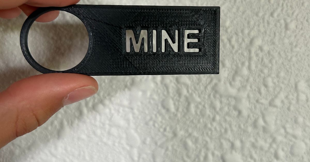 "MINE" name tag by TheIndoorCamper | Download free STL model ...