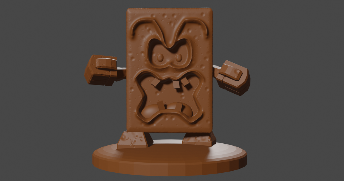 Mario inspired, Whomp, Tabletop DnD miniature by ...