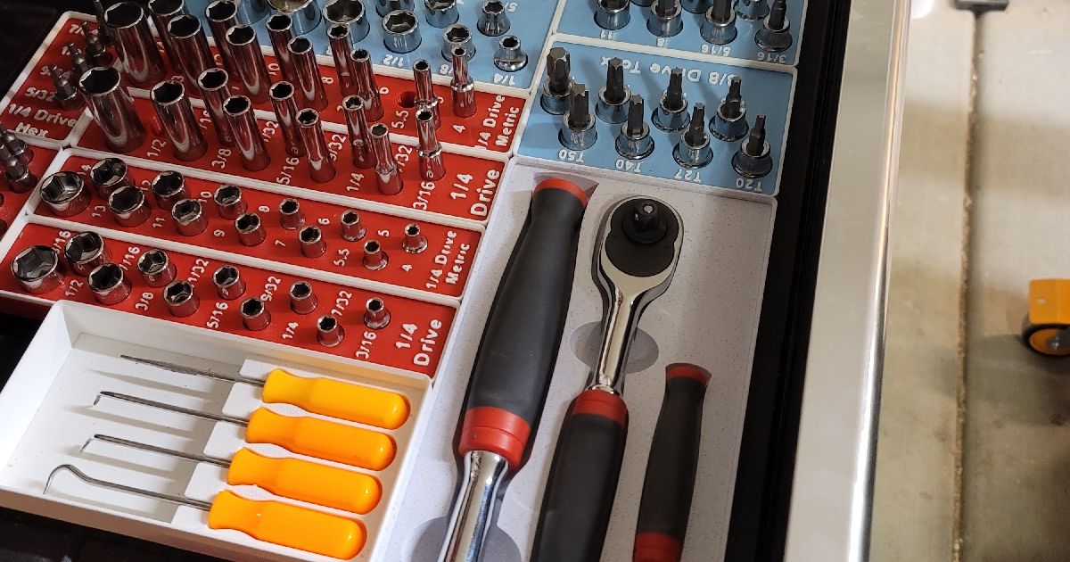 Gridfinity Socket Wrench/Ratchet Holder by jcj99 | Download free STL model | Printables.com