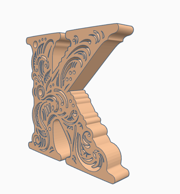 standing initial: letter K by Nina Máčová | Download free STL model ...