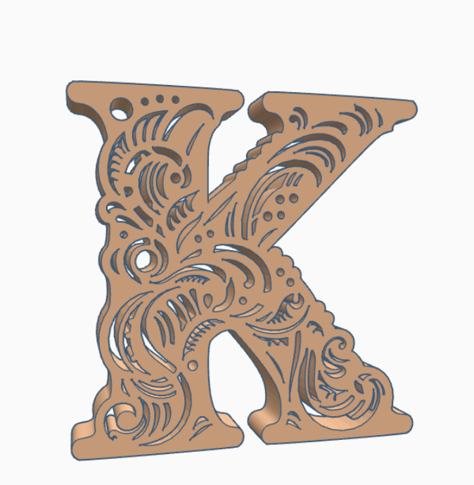 standing initial: letter K by Nina Máčová | Download free STL model ...