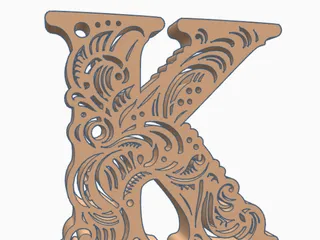 standing initial: letter K by Nina Máčová | Download free STL model ...