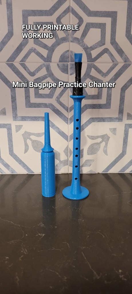 Working & Fully Printable Mini Bagpipe Practice Chanter (11in) by ...