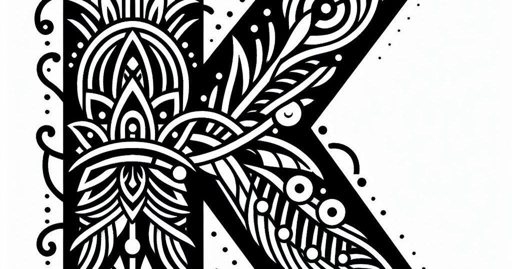 Frottage creation: letter K (version 4) by Nina Máčová | Download free ...