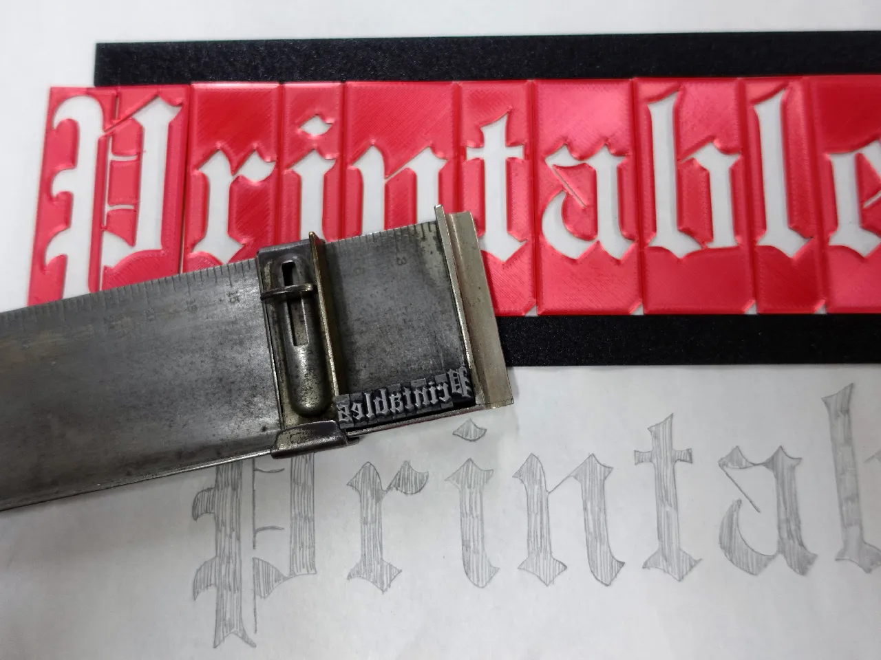 Movable Type Stencil - Engravers Old English by SomePrintDude ...