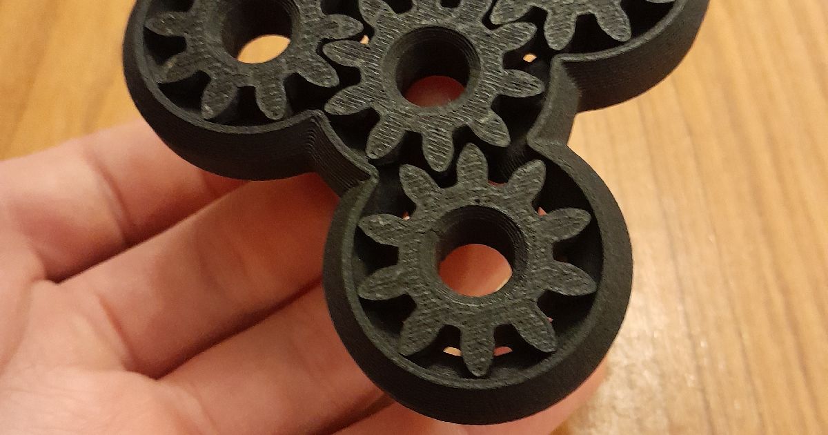 3 Gear Track Fidget Spinner 100% Print in Place by Ghostrider ...