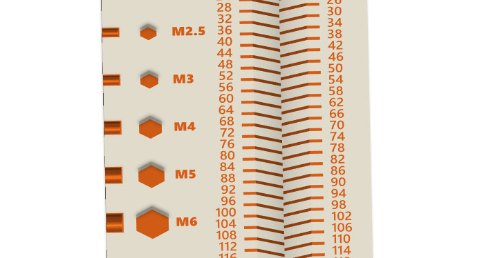 Multimaterial metric screw and nut measurement tool for gridfinity by Hugo | Download free STL ...