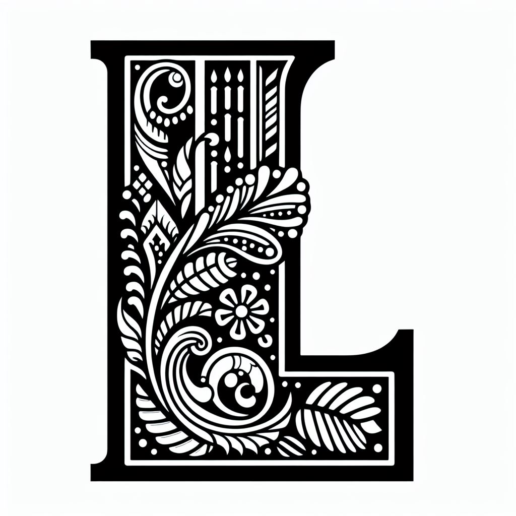 Frottage creation: letter L (version 3) by Nina Máčová | Download free ...