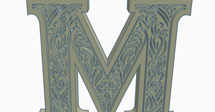 standing initial: letter M by Nina Máčová | Download free STL model ...