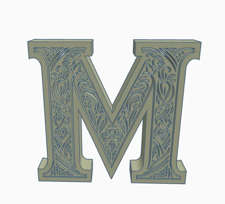 standing initial: letter M by Nina Máčová | Download free STL model ...