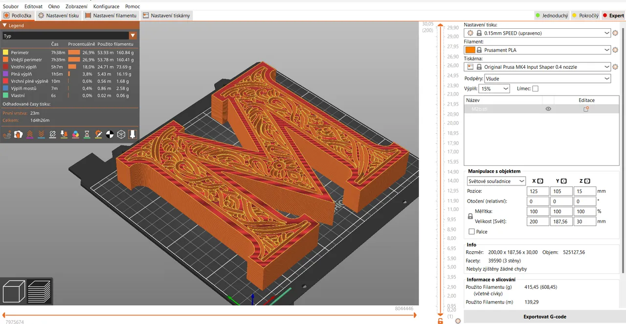 standing initial: letter M by Nina Máčová | Download free STL model ...