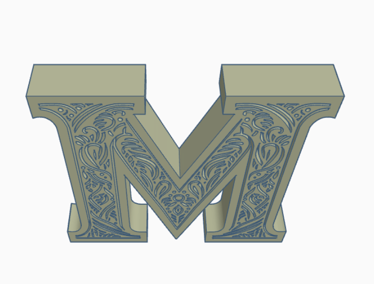 standing initial: letter M by Nina Máčová | Download free STL model ...