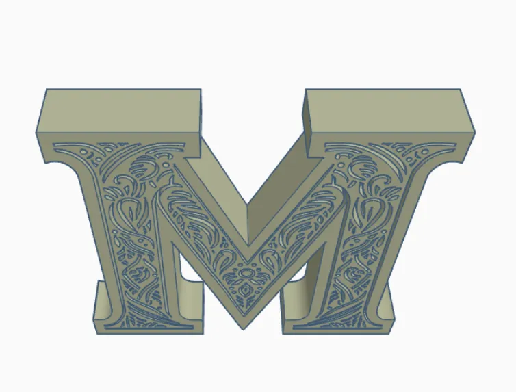 standing initial: letter M by Nina Máčová | Download free STL model ...