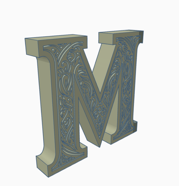 standing initial: letter M by Nina Máčová | Download free STL model ...