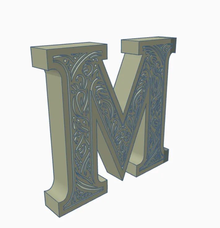 standing initial: letter M by Nina Máčová | Download free STL model ...
