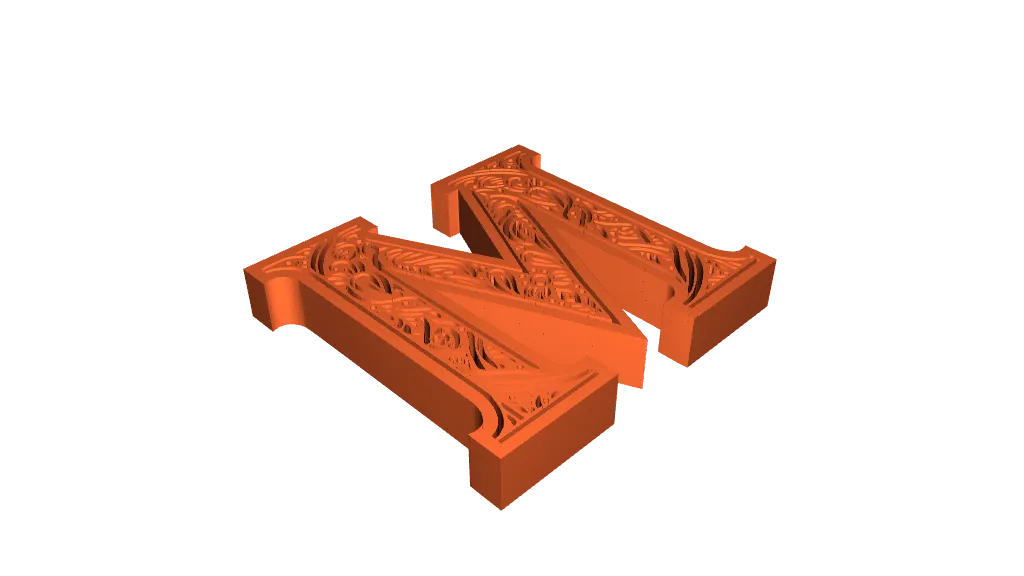 standing initial: letter M by Nina Máčová | Download free STL model ...