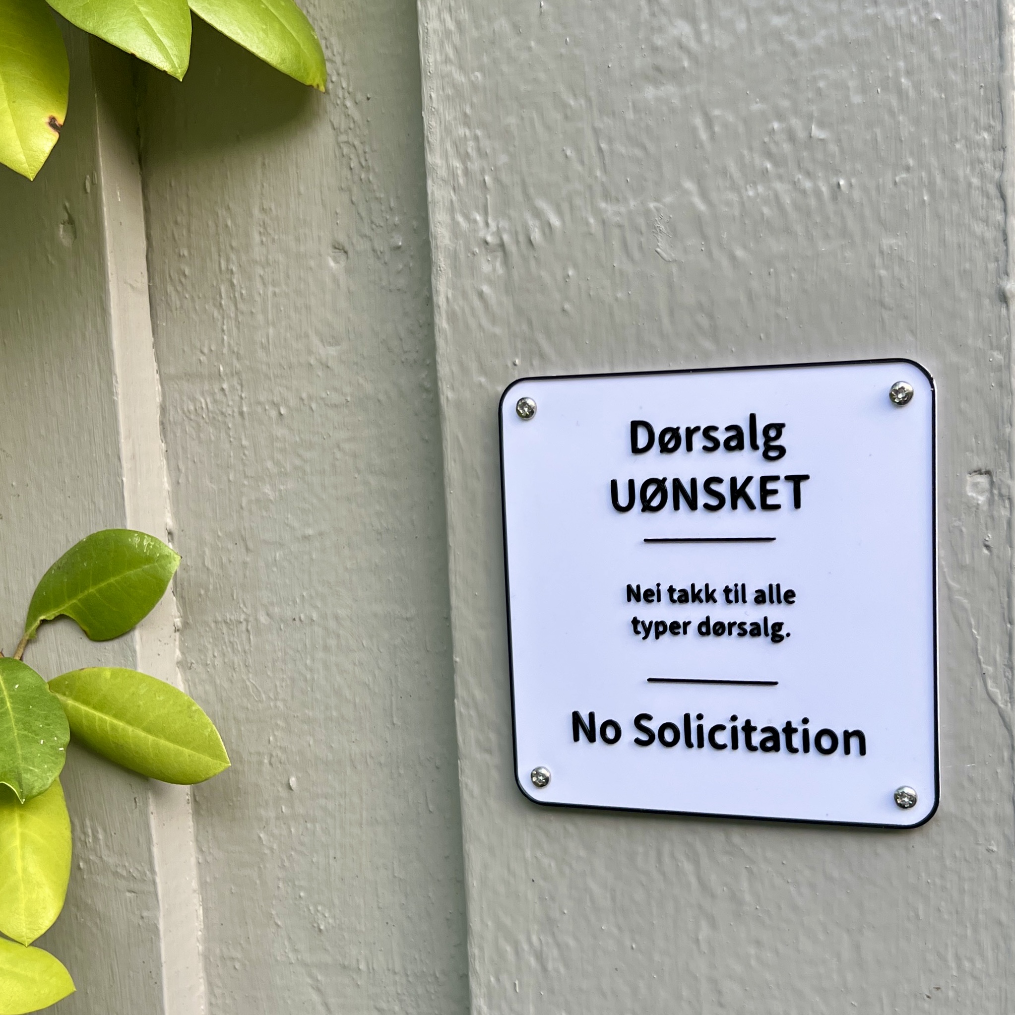 Dørsalg Uønsket Skilt / Norwegian No Solicitation Sign by 73pctGeek ...