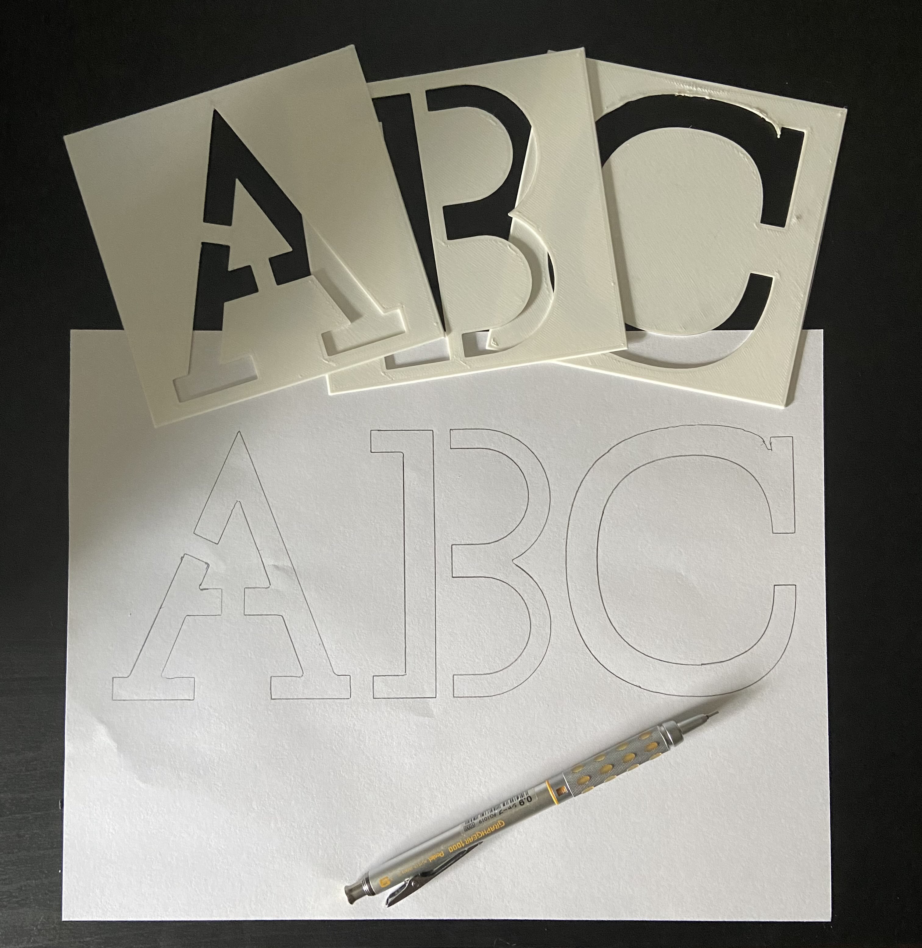 Large Capital Letter Stencils by ExllntButtz | Download free STL model ...