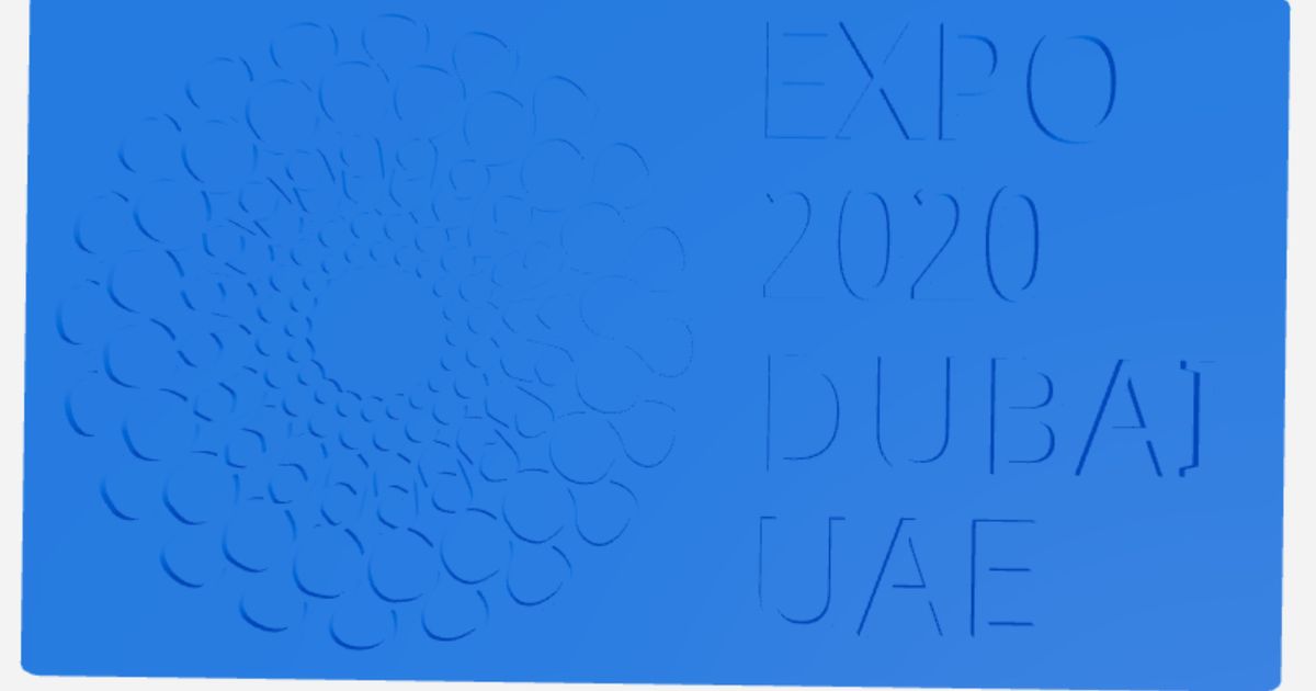 Expo 2020 license plate or design by Matar Ahmad | Download free STL ...