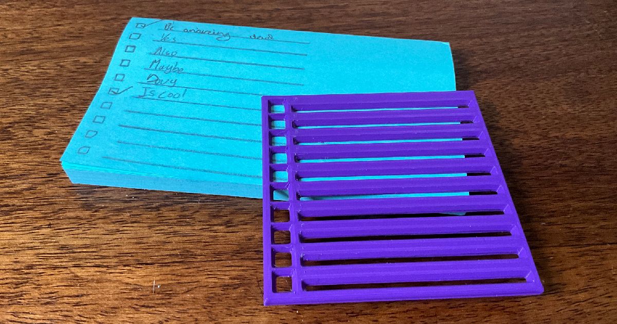 Post-it note Checkbox List Stencil by GSV-CargoCult | Download free STL ...