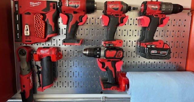 Milwaukee Tool Holders for Pegboard or Wall Control by KC | Download ...