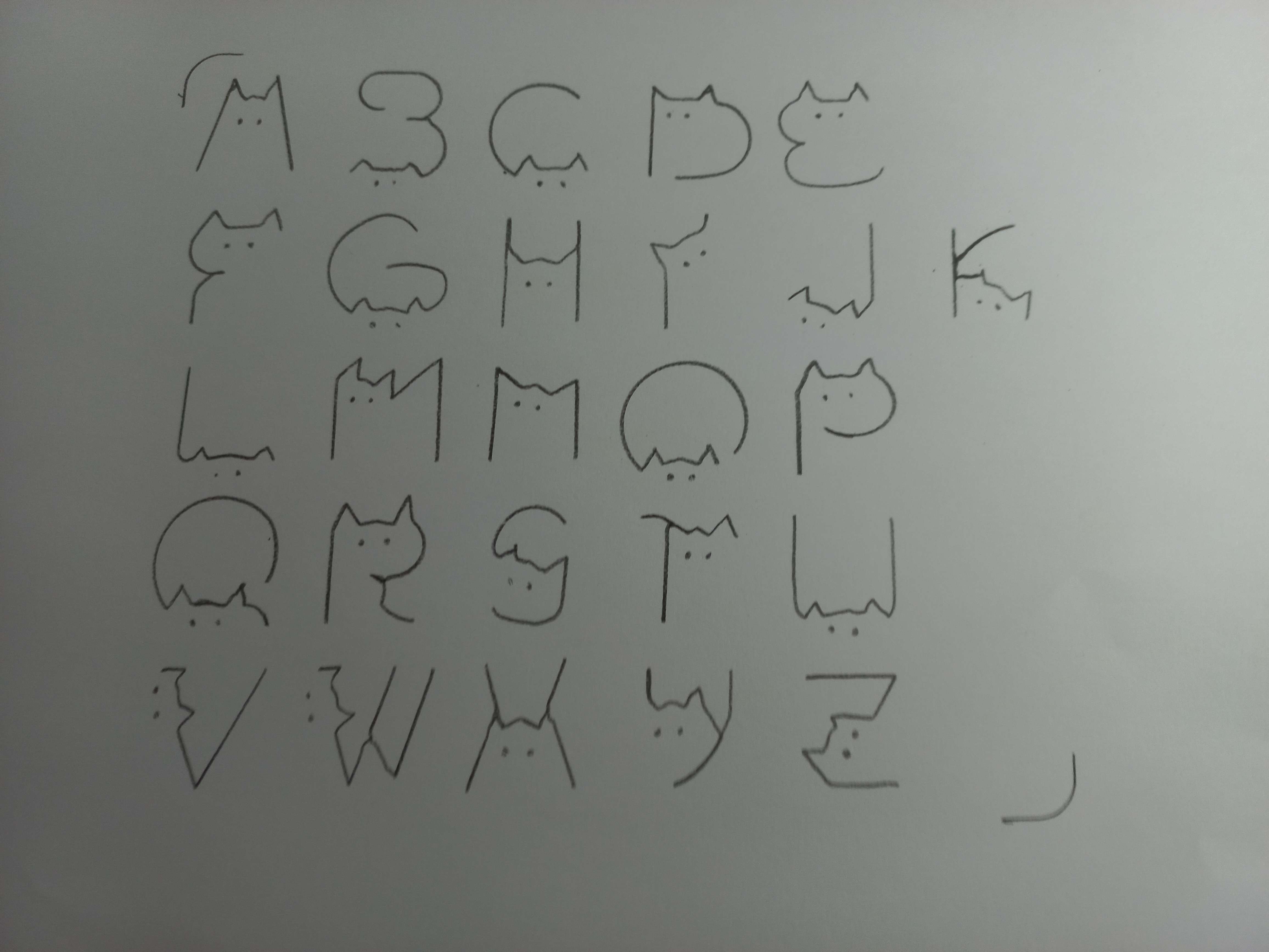 Cat Alphabet Drawing Template (fusion360) by mosselini1 | Download free ...