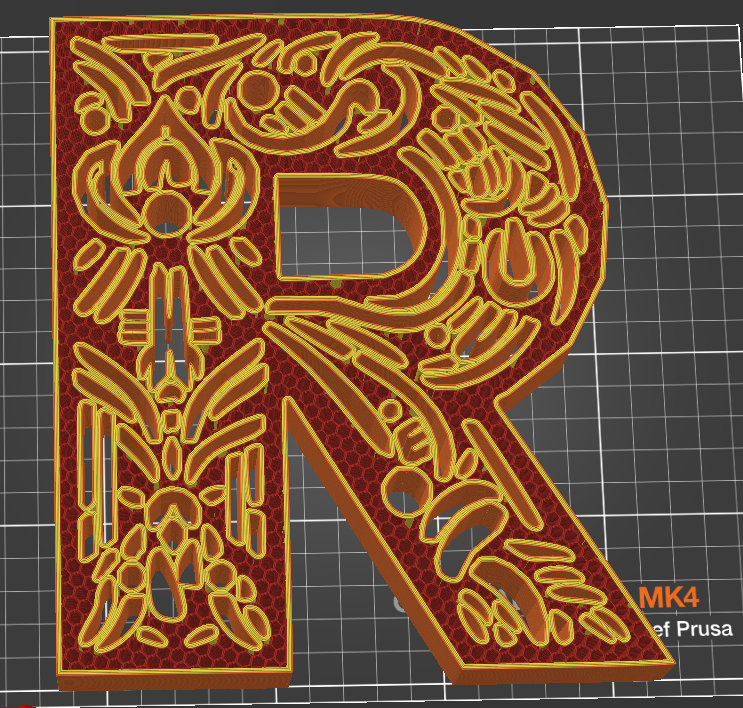 standing initial: letter R by Nina Máčová | Download free STL model ...